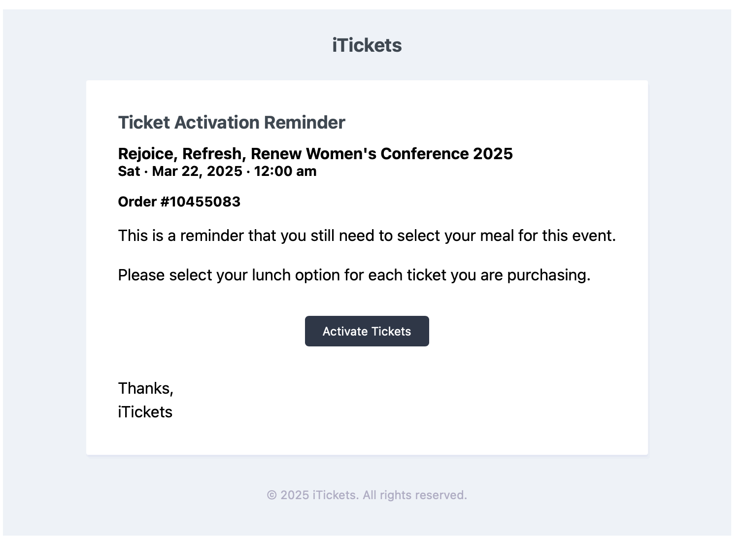 Ticket Activation – iTickets